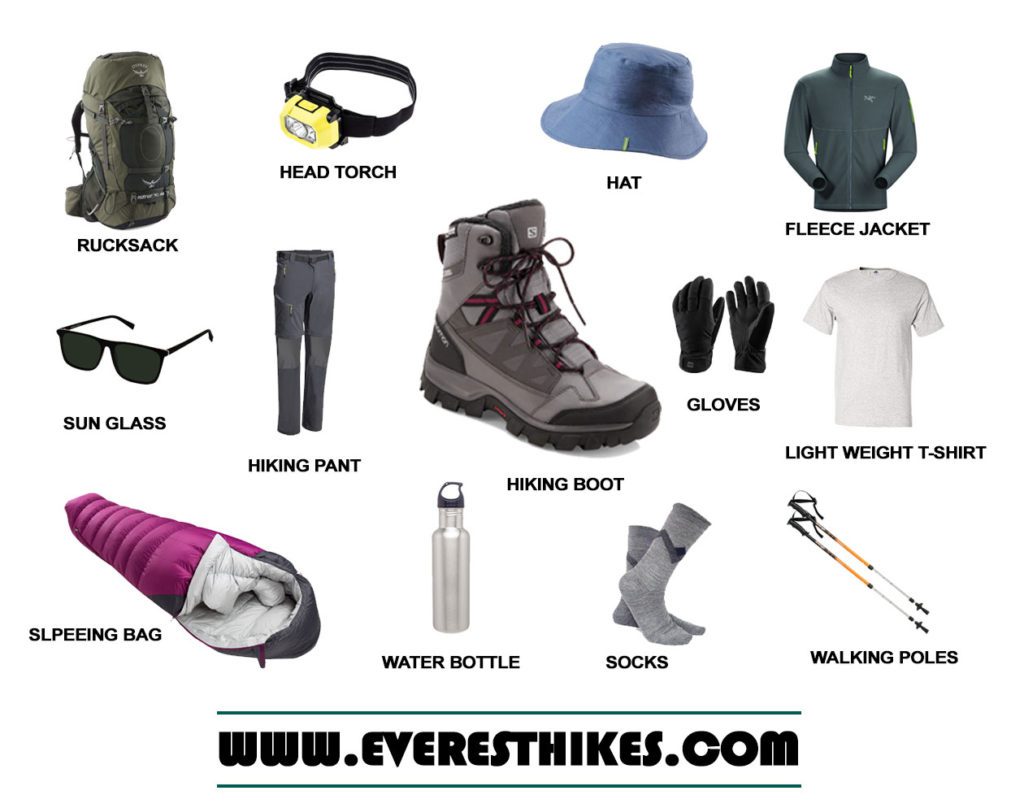 Trekking Gears Checklist For Everest Base Camp Trek Everest Hikes