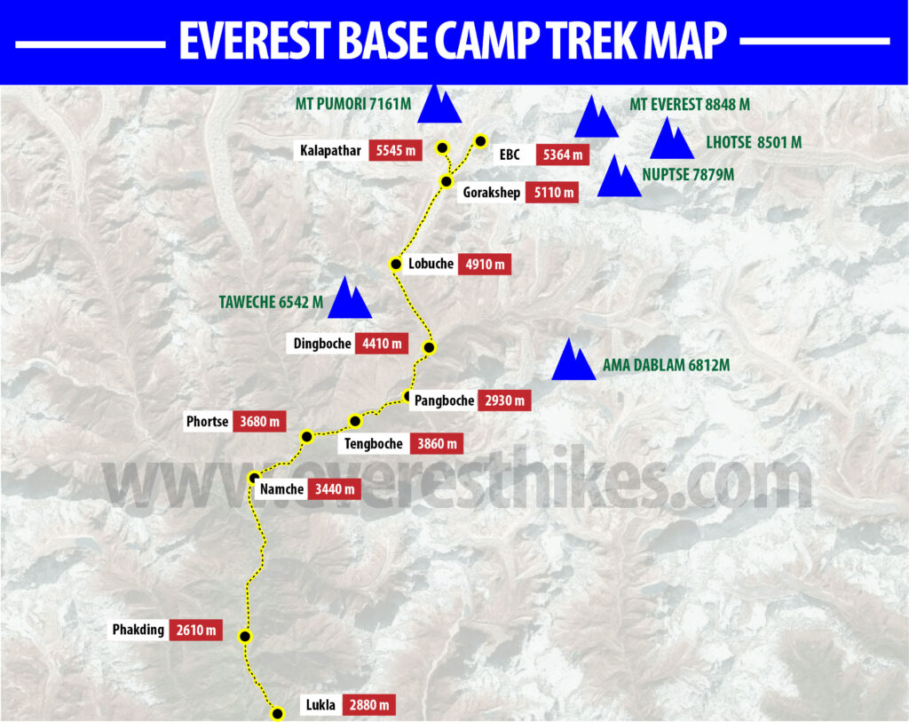 Everest Base Camp Trek Map Everest Hikes Everest Base Camp Trek Map Everest Hikes